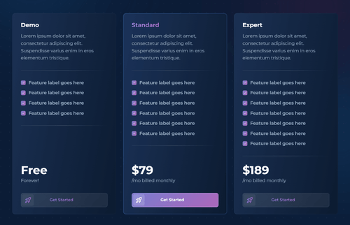 Glassmorphism Pricing Table | Free Webflow Component